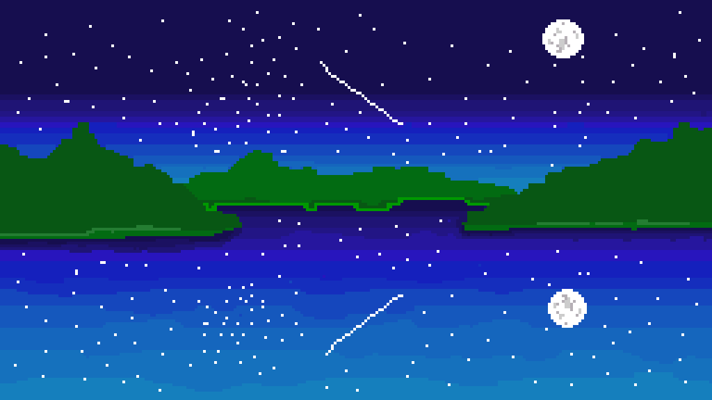 Pixilart - shooting star over water by Sparrow