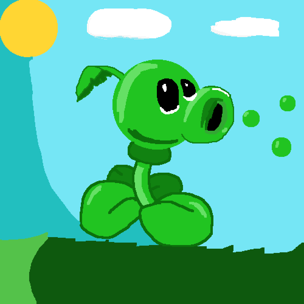 Pixilart - Pea Shooter (Plants VS Zombies) by YandereDrawerxx