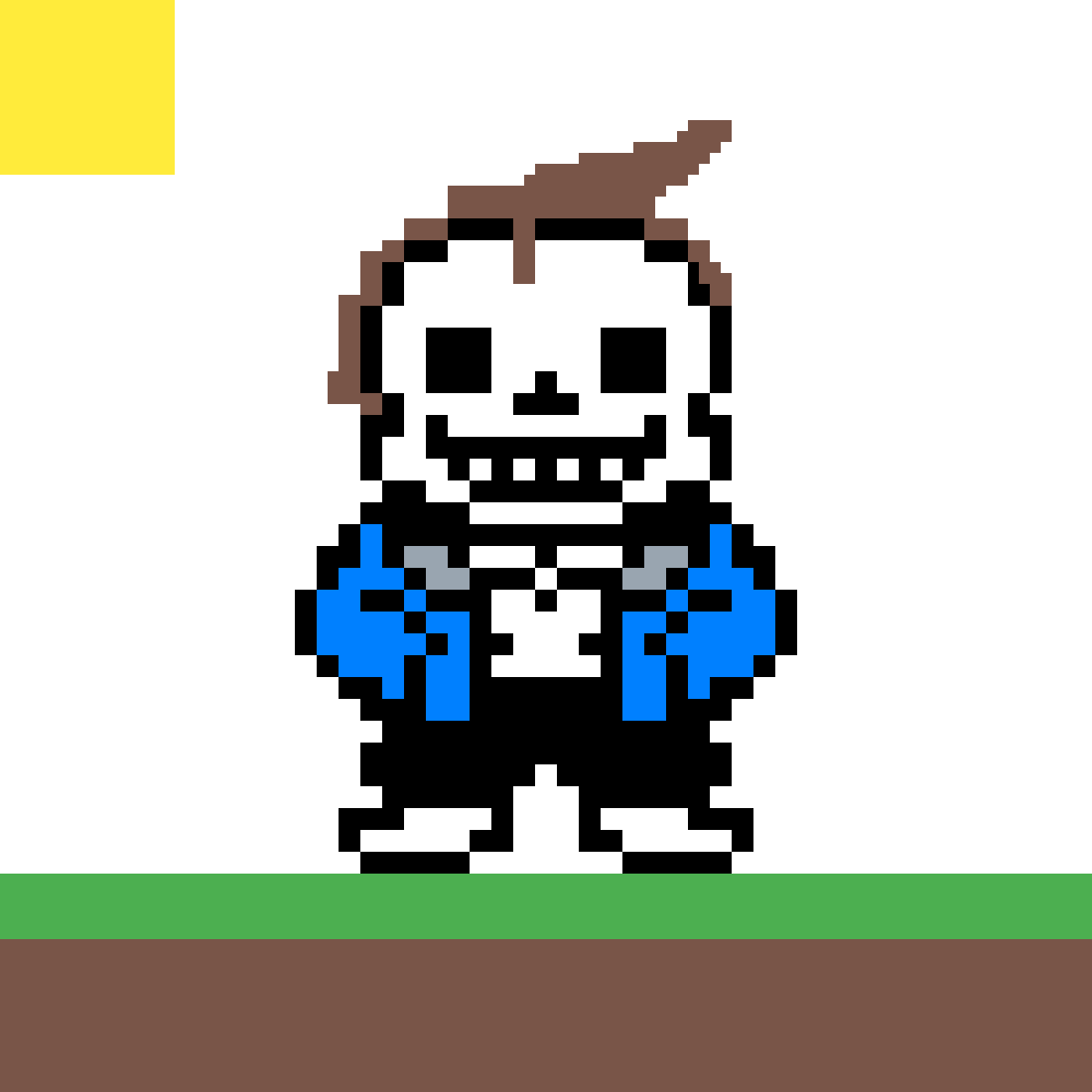 Pixilart - Sans with hair by Anonymous