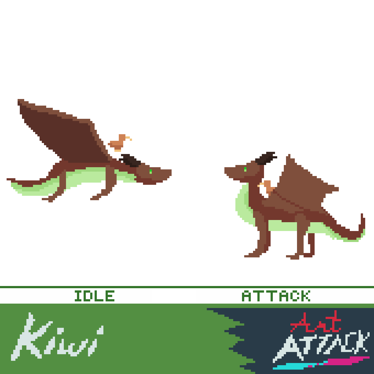 Editing Kiwi Sprite-- Art Attack - Free online pixel art drawing tool ...